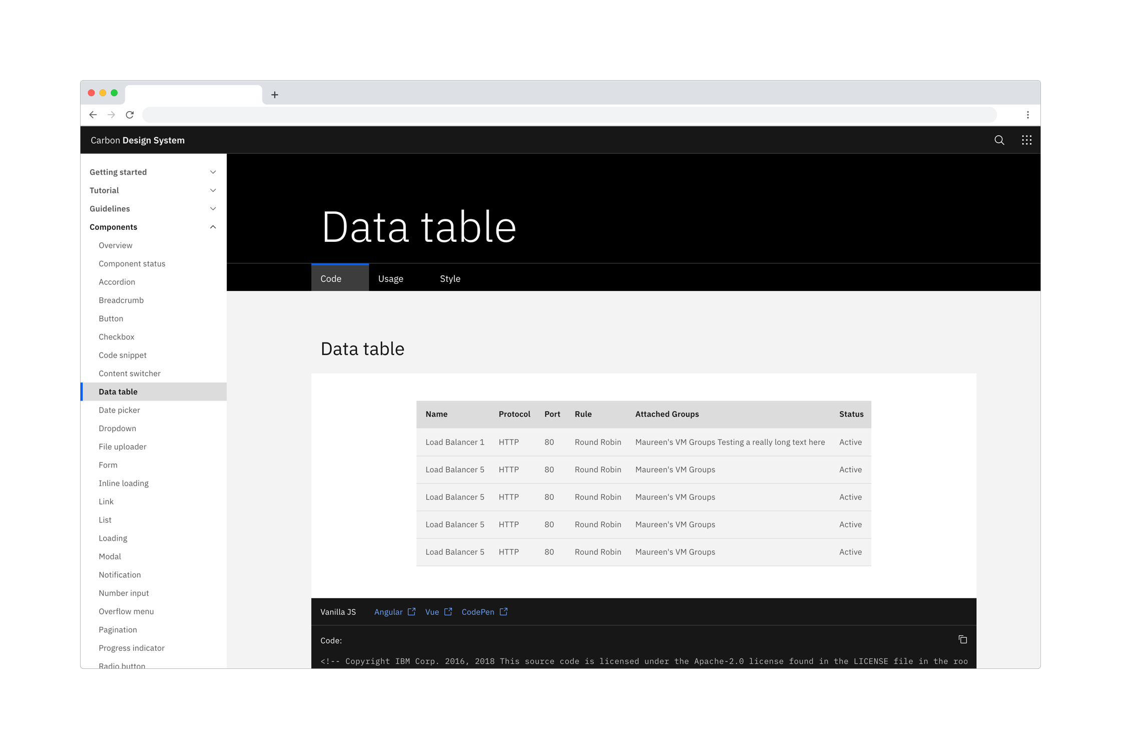 Navigation pattern – Carbon Design System